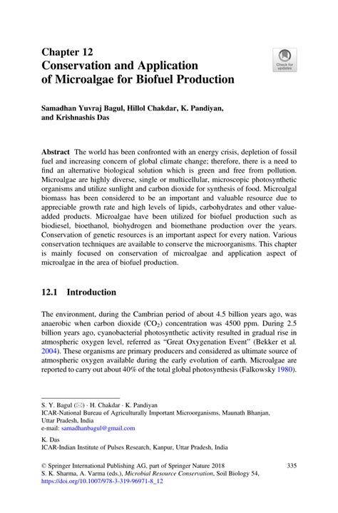 PDF Conservation And Application Of Microalgae For Biofuel Production Conventional To Modern