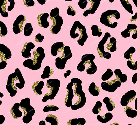Bubble Gum Pink Leopard Seamless Gold Glitter — Drypdesigns
