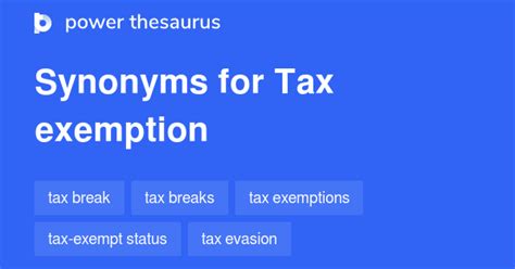 Tax Exemption Synonyms 275 Similar Words And Phrases
