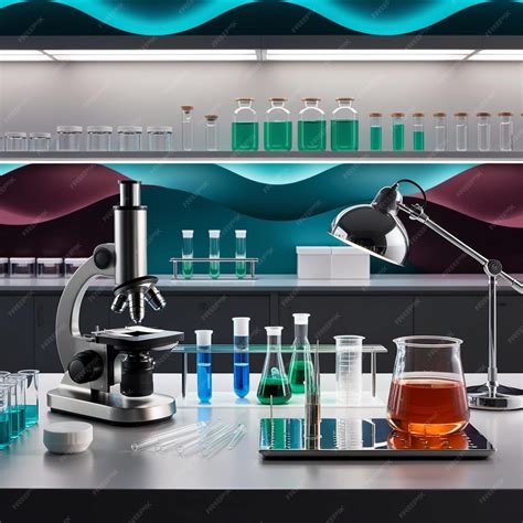 Vibrant And Organized Modern Lab Workspace Premium Ai Generated Image