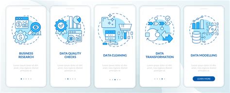 Data Mining Process Blue Onboarding Mobile App Screen Machine Learning Walkthrough Steps