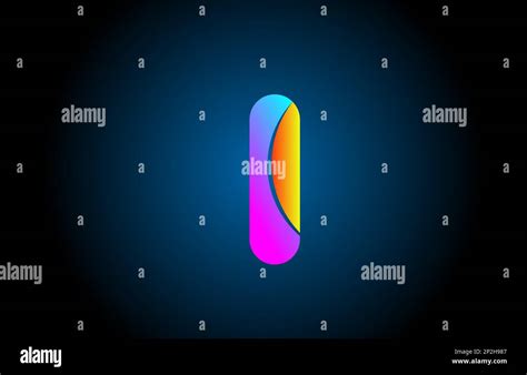 Colorful I Alphabet Letter Logo Icon Design With Blue Yellow Color