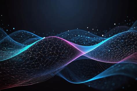 Premium Photo Wave Of Dots And Weave Lines Abstract Background Network Connection Structure