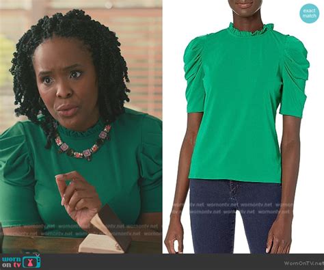 Wornontv Peggys Green Puff Sleeve Top On Sweet Magnolias Clothes
