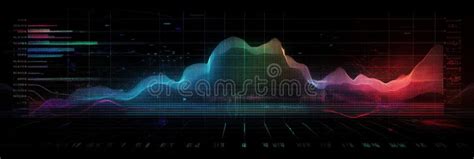A Vibrant Abstract Line Chart With A Colorful Gradient Representing