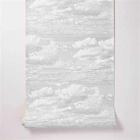 Etched Clouds Print Wallpaper West Elm Print Wallpaper Modern Furniture Cloud Wallpaper