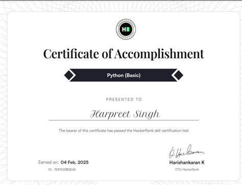 Python Hackerrank Coding Certification Learning Programminglife Harpreet Singh