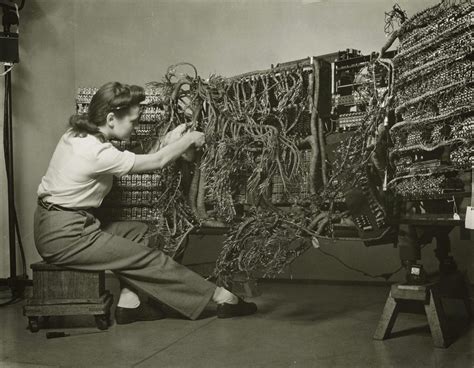 An Engineer Wiring An Early IBM Computer 1958 Photo Berenice Abbott 1800 X 1398 R