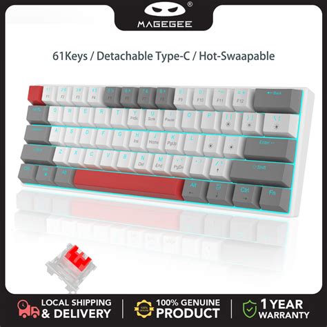 Magegee Mini 60 Bàn Phím Chơi Game Cơ Học Có Dây Có Đèn Nền Led Có Dây Có Đèn Nền Bàn Phím Nhỏ