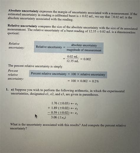 Solved Absolute Uncertainty Expresses The Margin Of Solved Absolute Uncertainty Expresses The Margin Of