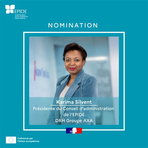 Karima Silvent Reconduite à La Présidence Du Conseil Dadministration De Lepide Epide