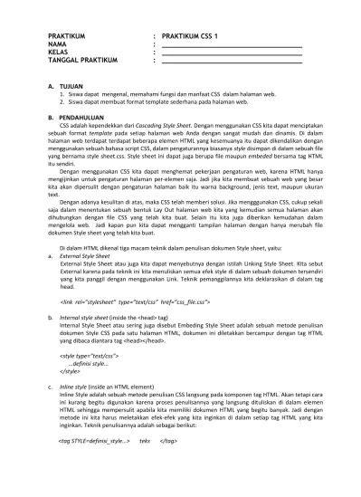 Modul Praktikum Css Cara Cerdas Belajar Css