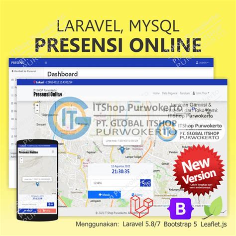 jual source code aplikasi web presensi online wfh wfo dengan laravel