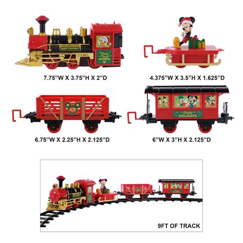 Disney Mickey Mouse Holiday Express Train Set 12 Piece Multi Color Plastic Toy Railroad