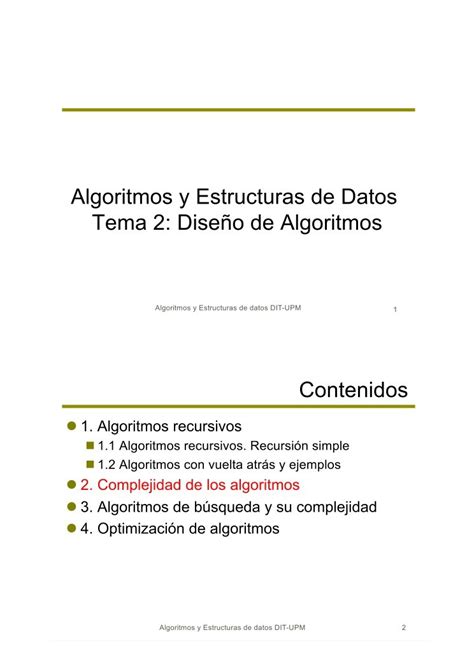 Pdf De Programación Tema 2 Diseño De Algoritmos Algoritmos Y