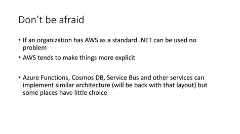 Developing Serverless Applications With Net On Aws Ppt