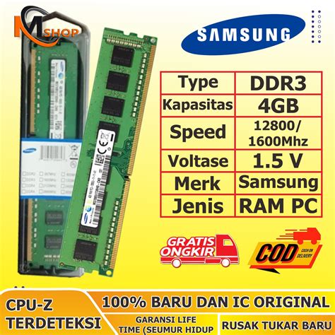 Memory Ram Pc Desktop Ddr3 4gb 10600 1333mhz 12800 1600mhz Lazada Indonesia