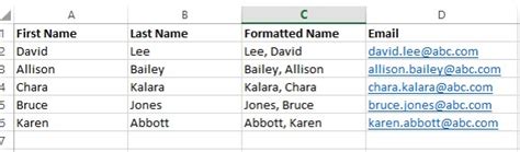 Excel Flash Fill Combining First Last Names Avantix Learning