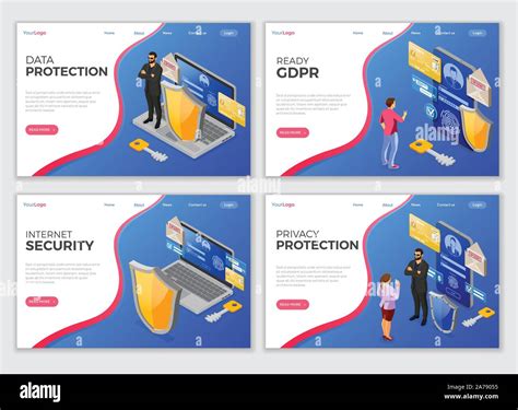 Personal Data Security Landing Page Template Stock Vector Image And Art Alamy
