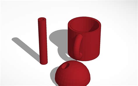 3d Design Capped Cup With Straw Tinkercad