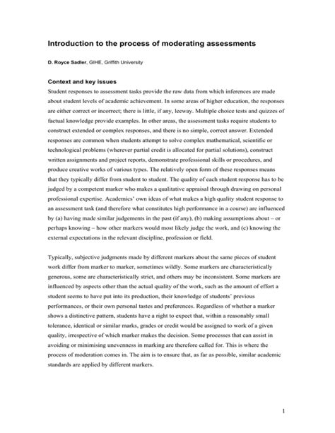 Introduction To The Process Of Moderating