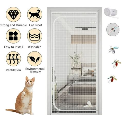 Bindamon Magnetic Mesh Screen Door Mosquito Net Removable Foldable