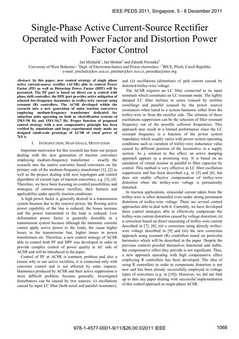 Pdf Single Phase Active Current Source Rectifier Operated With Power Factor And Distortion