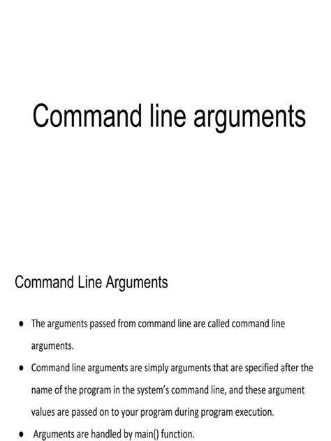 18 Command Line Arguments Pdf
