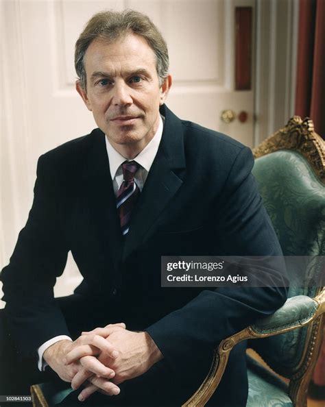 British Prime Minister Tony Blair Poses For A Portrait Shoot In News