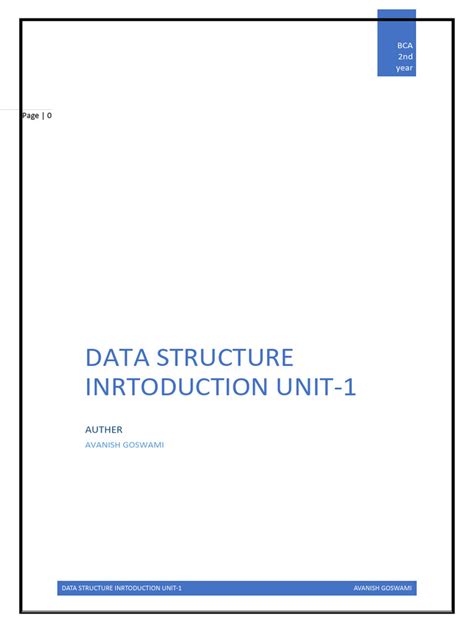 Data Structure Inrtoduction Unit 1 Pdf Data Type Time Complexity
