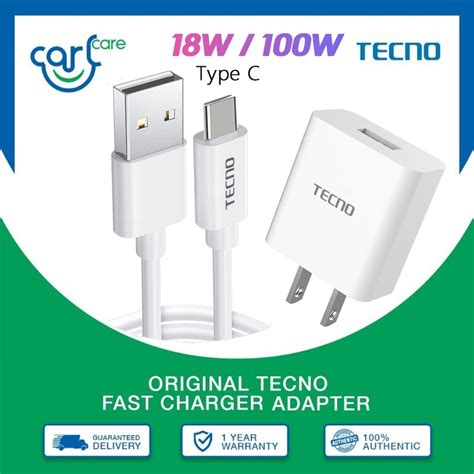 1set Tecno Adapter Cable Tecno 18w 100w Fast Charging Travel Charger