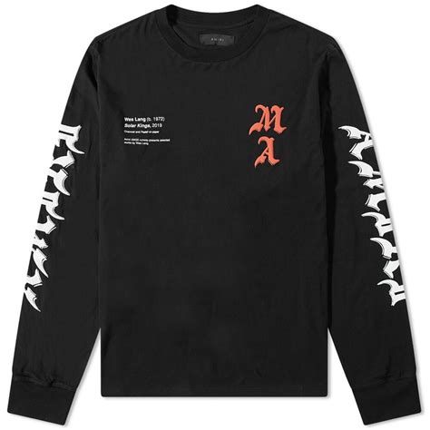 Amiri Long Sleeve Wes Lang Solar Kings T Shirt In Black Amiri
