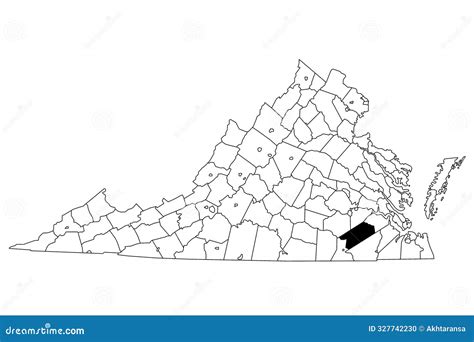 Map Of Sussex County In Virginia State On White Background Single