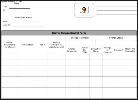 Change Control Form Template