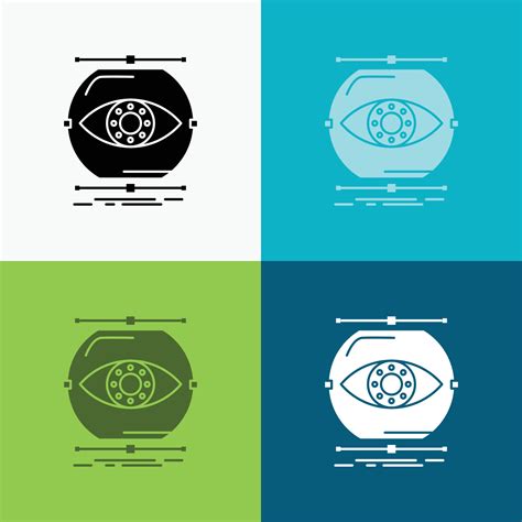 Visualize Conception Monitoring Monitoring Vision Icon Over Various Background Glyph Style