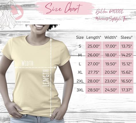 Editable Gildan 64000l Color Chart And Size Chart Canva Template 64000l
