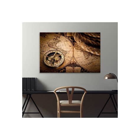 Arty Tablo Vintage Compass And World Map Tablo Fiyatı