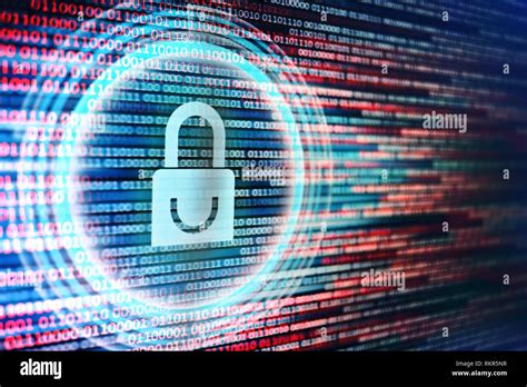Surfing Dangerous Internet Environment Blue Padlock Icon On Red And