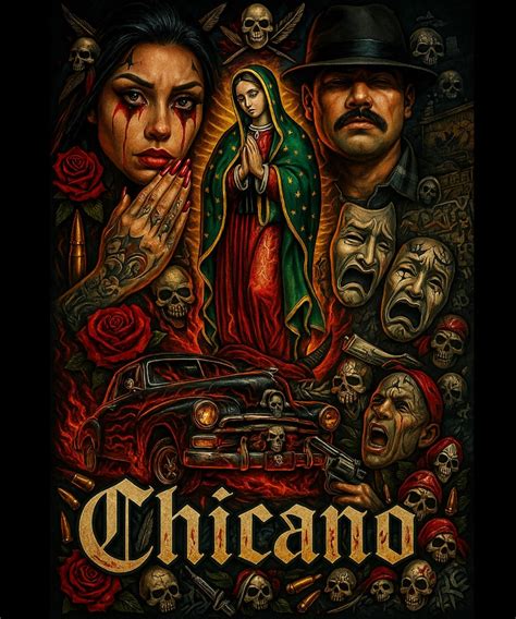 Chicano Art Poster Virgen De Guadalupe Lowrider Street Culture Digital