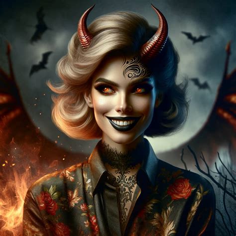Female Demon Smiling By Tinalongmire On Deviantart