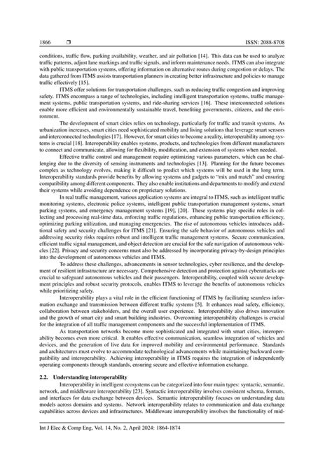 Interoperability For Intelligent Traffic Management Systems In Smart Cities Pdf