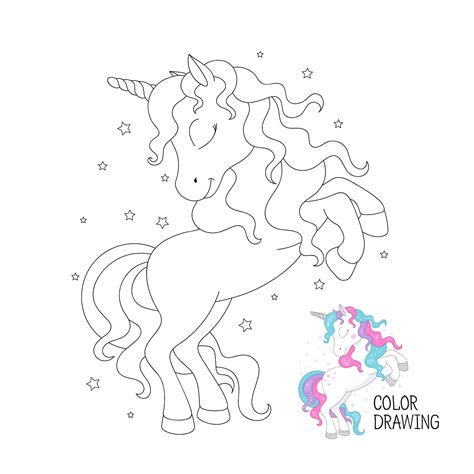 Unicorn Outline Coloring Page