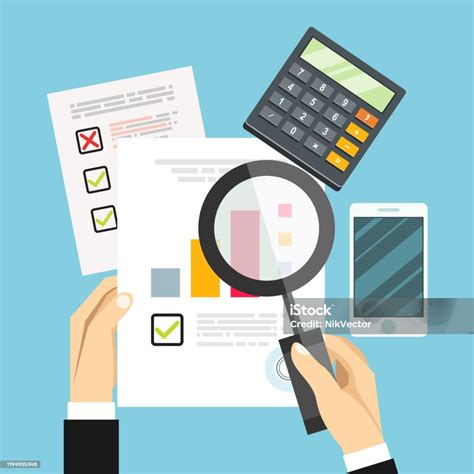 감사업무 회계서류 사업연구 재무감사 감사세무조사 연구보고서 벡터 감시에 대한 스톡 벡터 아트 및 기타 이미지 감시 개념
