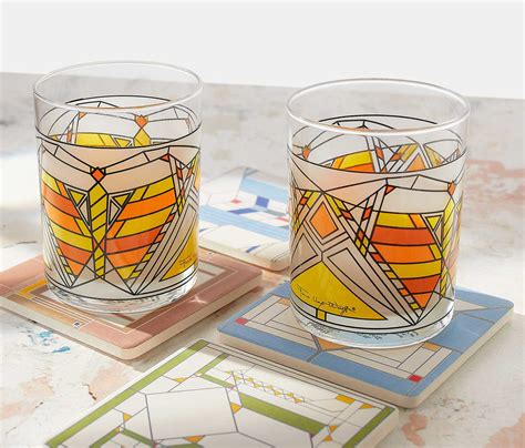 Frank Lloyd Wright Glassware Coasters Linen Collection Lollygag