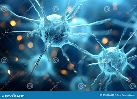 Microscopic Of Neuron Brain Cell Network Interconnected Nerve Cells
