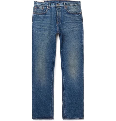 Gucci Washed Denim Jeans Men Blue Gucci