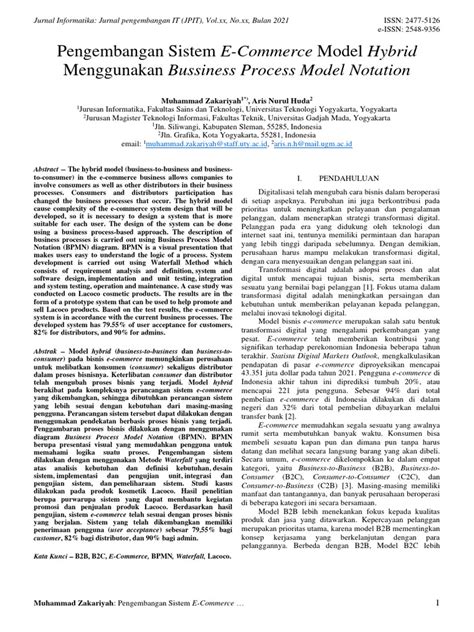 Pengembangan Sistem E Commerce Model Hybrid Menggunakan Bussiness