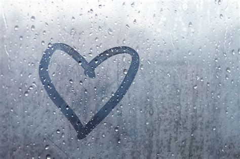 Premium Photo Autumn Rain The Inscription On The Sweaty Glass Love