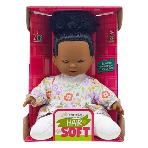 Boneca Pretinha Hair Soft Ri Happy