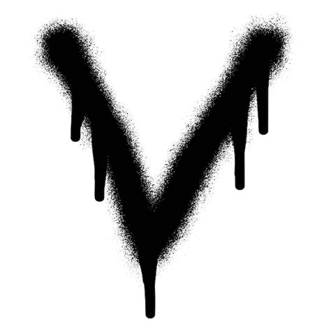 Graffiti Schriftart Alphabet V Mit Schwarzer Sprühfarbe Vektor